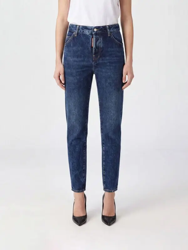 Dsquared2 Teddy High-waisted Skinny Fit Jeans In Stretch Denim - Blue
