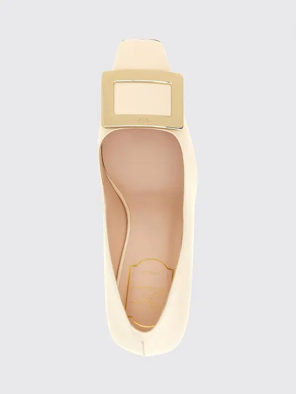 ROGER VIVIER Belle Vivier Patent Leather Pumps With Mid-heel - White