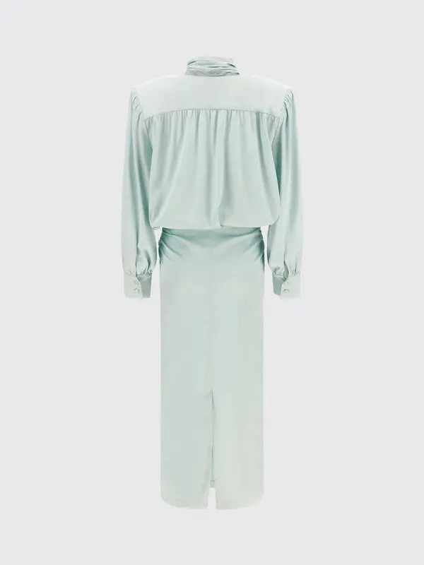 ROTATE BY BIRGER CHRISTENSEN Recycled Satin Midi Sheath Dress With Scarf Neck