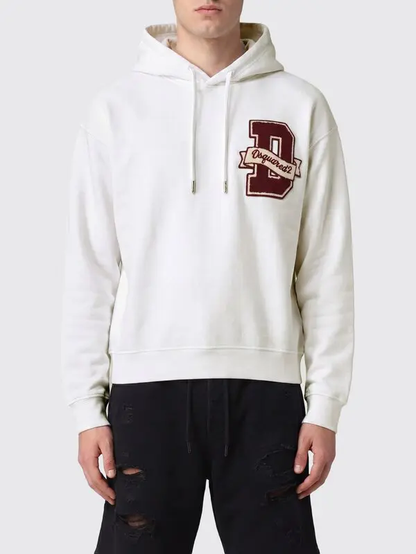 Dsquared2 Cotton Hoodie With Contrast Logo