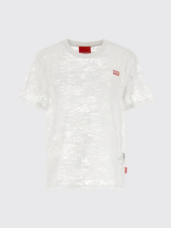 DIESEL® Crewneck T-shirt In Stretch Cotton Blend With Contrast Logo