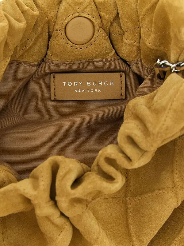 Tory Burch Fleming Quilted Calfskin Leather Mini Bag With Double T Logo
