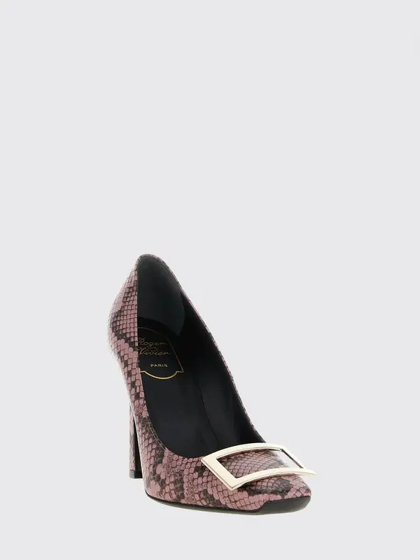 ROGER VIVIER Trompette Python-print Leather Pumps - Violet