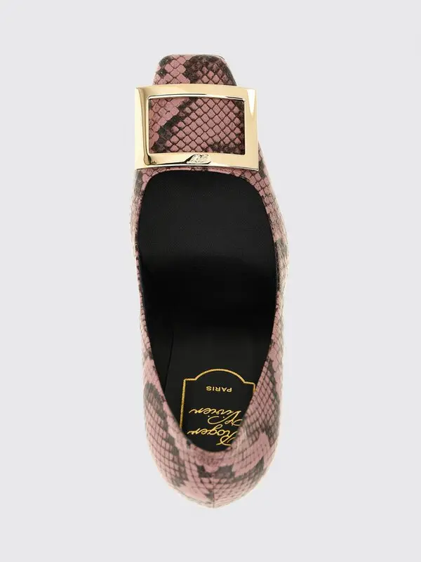 ROGER VIVIER Trompette Python-print Leather Pumps - Violet