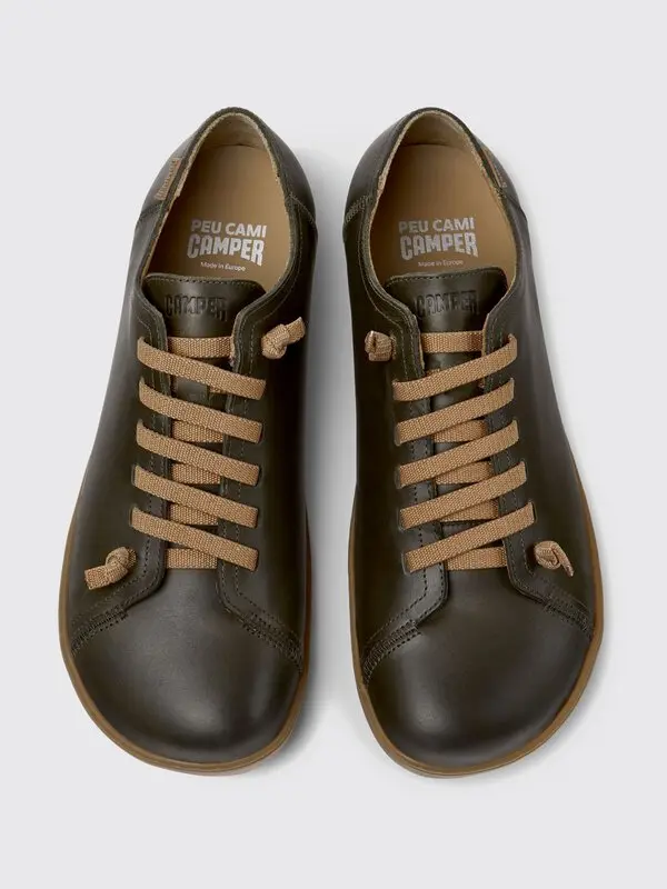 Camper Peu Smooth Leather Slip-on Trainers With Elasticated Laces - Green