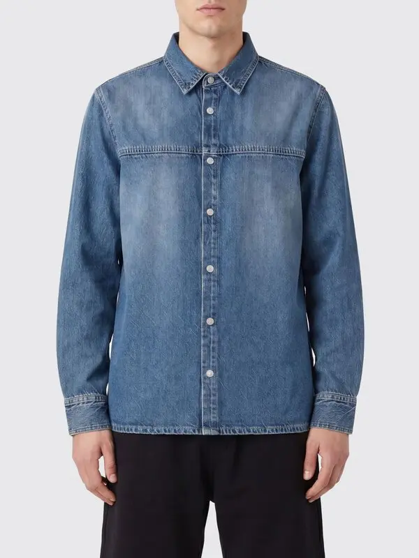 COUNTY OF MILAN Long-sleeved Monogram Print Shirt - Denim