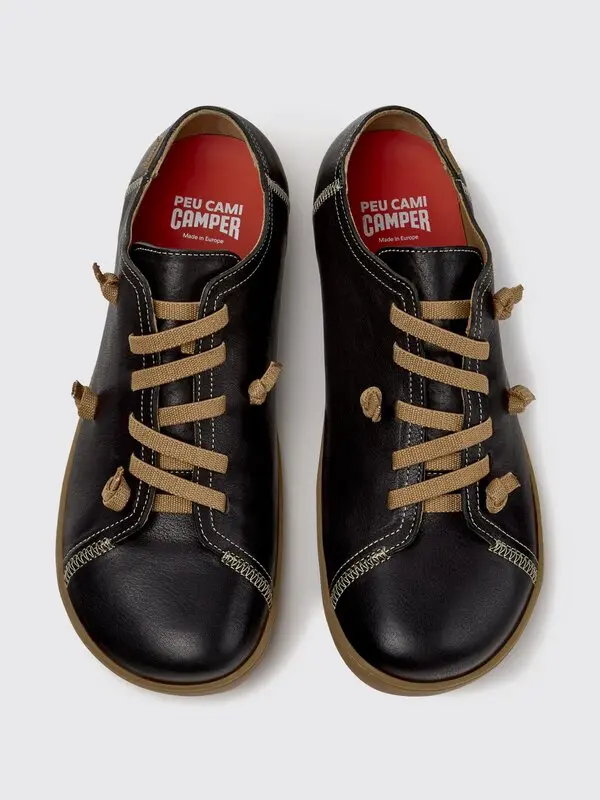 Camper Leather Slip-on Trainers With Embroidered Detail