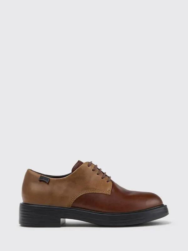 Camper Two-tone Derby Shoes In Calfskin With Xl Extralight Sole - Brown