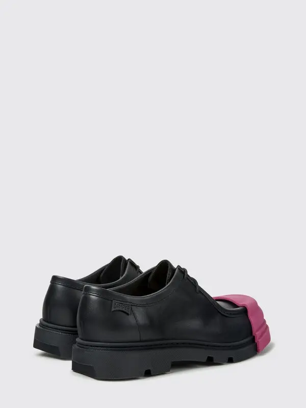 Camper Bicolour Calfskin Leather Lace-up Shoes With Rubber Toe Reinforcement - Black