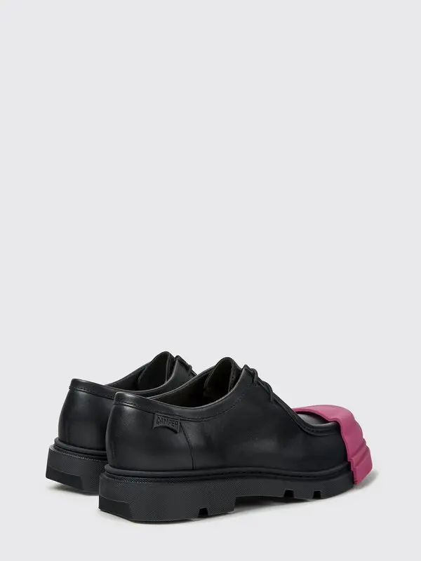 Camper Bicolour Calfskin Leather Lace-up Shoes With Rubber Toe Reinforcement - Black