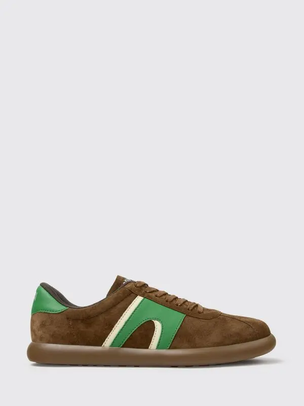 Camper Pelotas Soller Suede Low-top Sneakers With Contrasting Logo - Brown