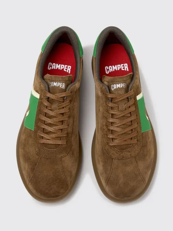 Camper Pelotas Soller Suede Low-top Sneakers With Contrasting Logo - Brown