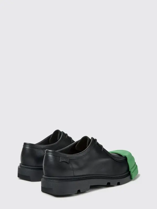 Camper Bicolour Calfskin Leather Lace-up Shoes With Rubber Toe Reinforcement - Black