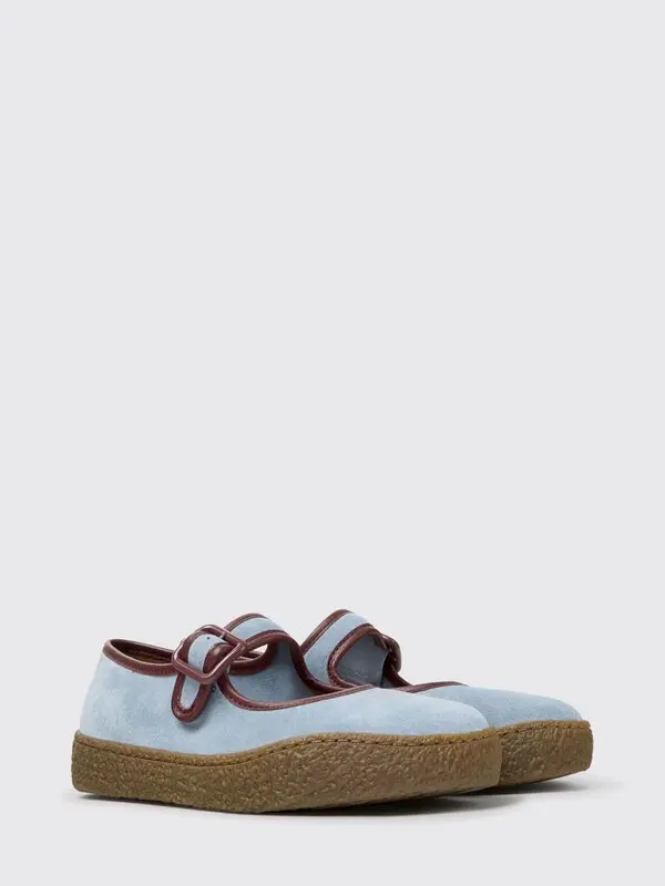 Camper Peu Terreno Suede Mary Jane Shoes With Adjustable Strap - Blue
