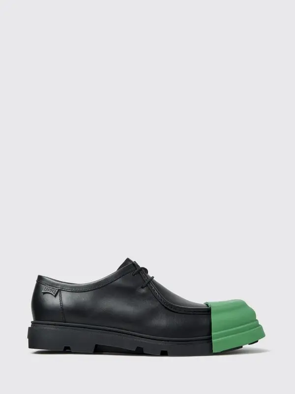 Camper Smooth Calfskin Leather Derby Shoes With Rubber Toe Reinforcement - Black