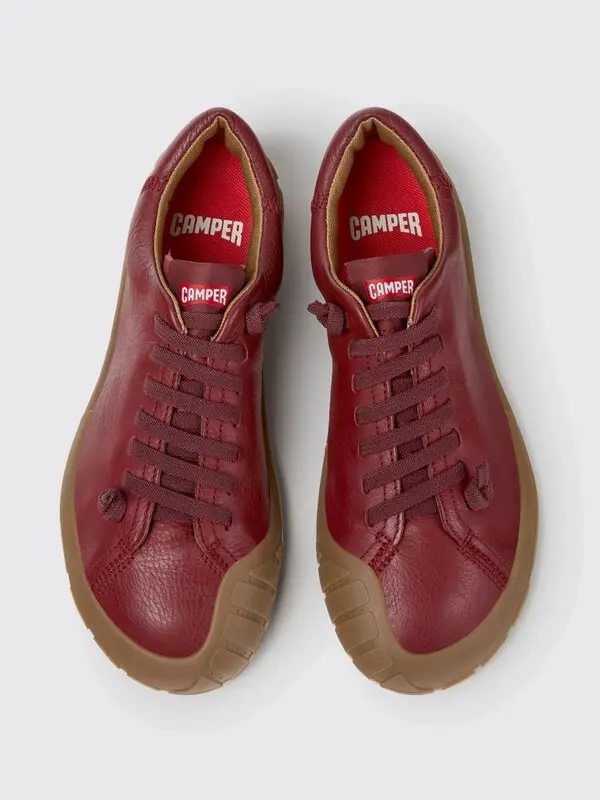 Camper Peu Path+ Grained Leather Slip-on Sneakers - Burgundy