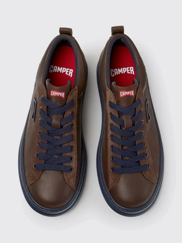 Camper Runner Low-top Sneakers In Natural Grained Leather With Xl Extralight® Sole
