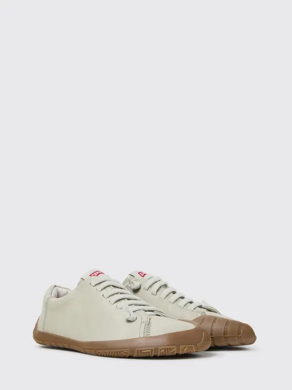 Camper Peu Path+ Smooth Leather Slip-on Sneakers With Elastic Laces - Beige