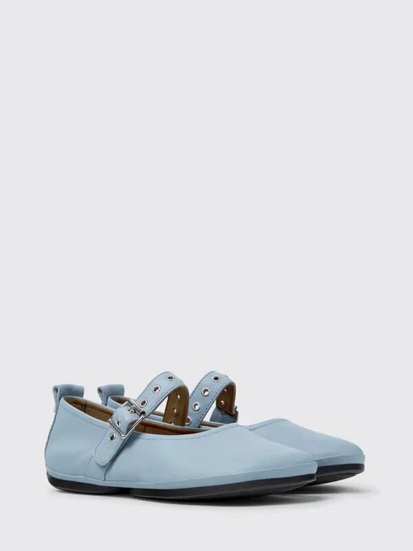 Camper Right Nina Calfskin Mary Jane Flats With Adjustable Strap