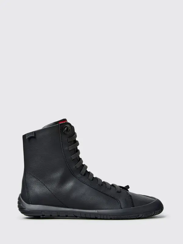 Camper Outdoor Smooth Calfskin Boots With Side Zip - Black