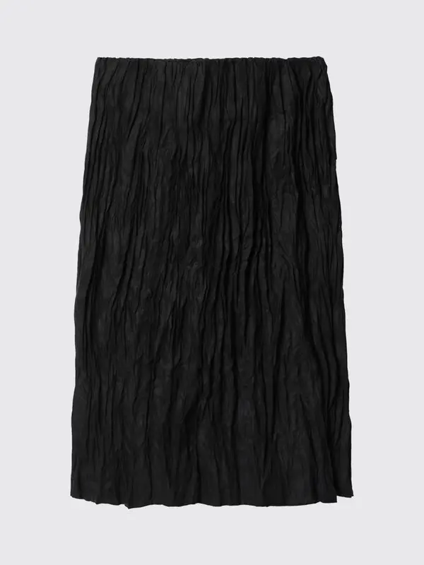 TOTEME High-waisted Crinkled Linen Midi Pencil Skirt - Black