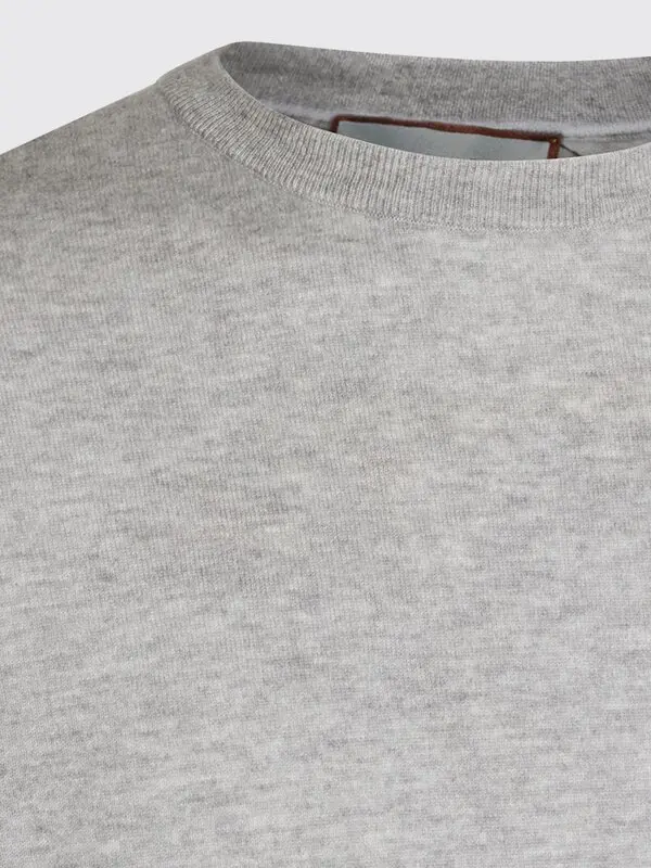 Canali Long-sleeved Crewneck Jumper In Pure Cashmere - Grey