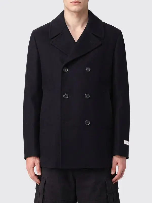 Canali Double-breasted Peacoat In Pure Virgin Wool - Navy