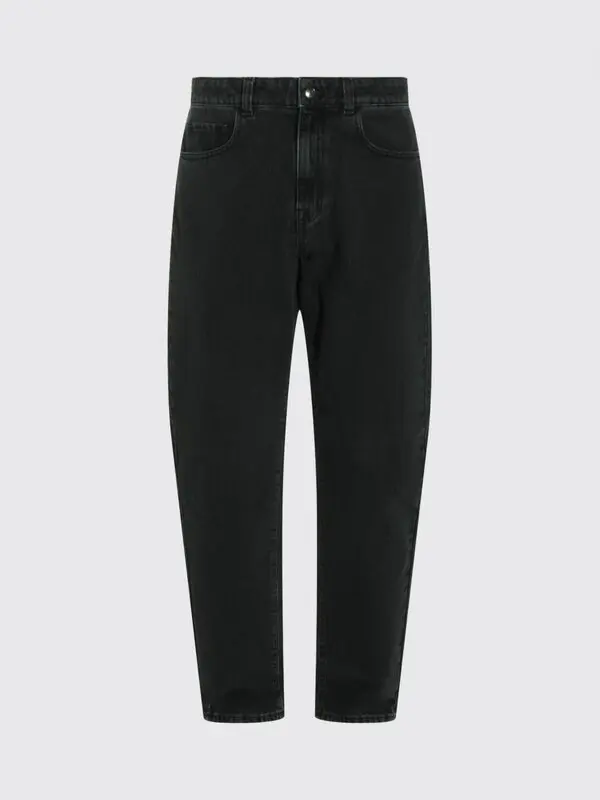 Canali D-macro Baggy Jeans In Mid-rise Cotton Denim With Five Pockets