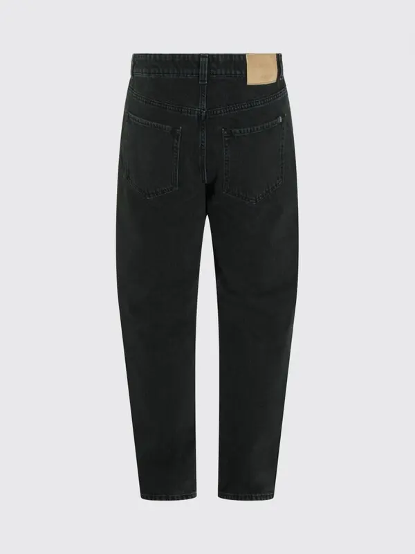 Canali D-macro Baggy Jeans In Mid-rise Cotton Denim With Five Pockets