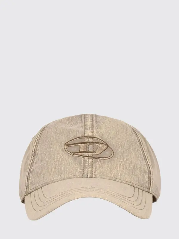 DIESEL® Recycled Nylon Baseball Cap With Embroidered Oval D Logo - Beige