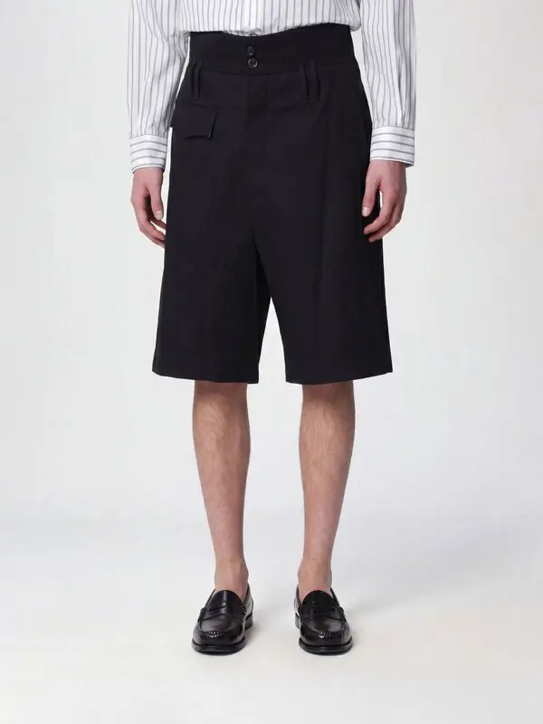 NAMACHEKO High-waisted Tailored Cotton Shorts - Black