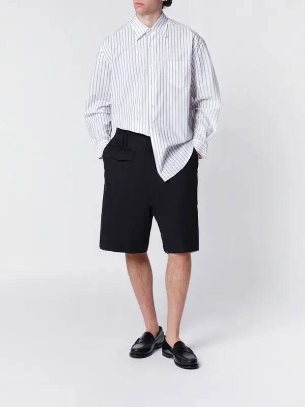 NAMACHEKO High-waisted Tailored Cotton Shorts With Belt Loops