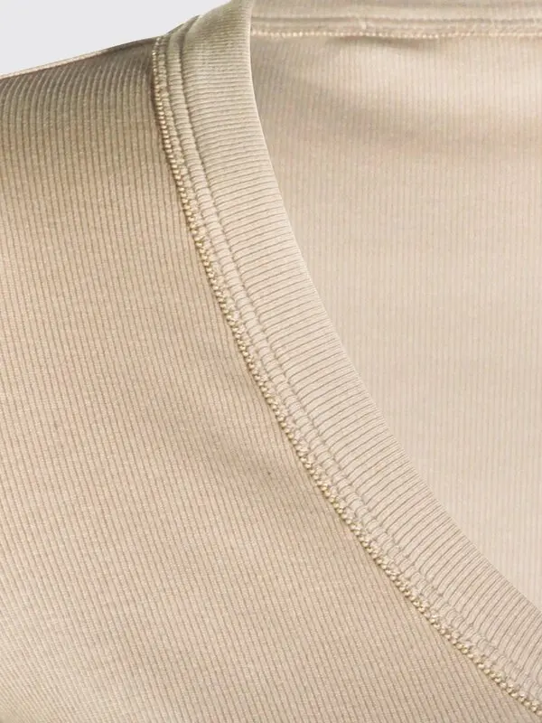 Fabiana Filippi Short-sleeved T-shirt In Cotton With Crew Neck - Coffee