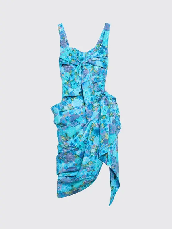 Chloé Off-the-shoulder Floral Cotton Bustier Mini Dress