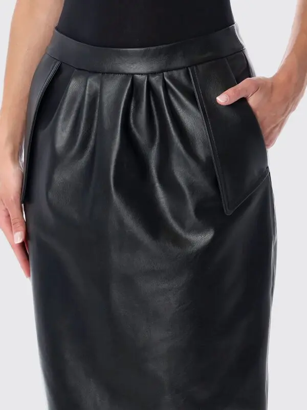 Stella McCartney High-waisted Midi Pencil Skirt In Smooth Synthetic Leather - Black