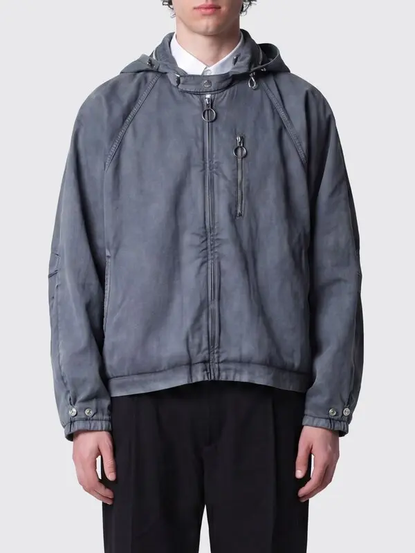 NAMACHEKO Relaxed Fit Hooded Cotton Windbreaker - Charcoal
