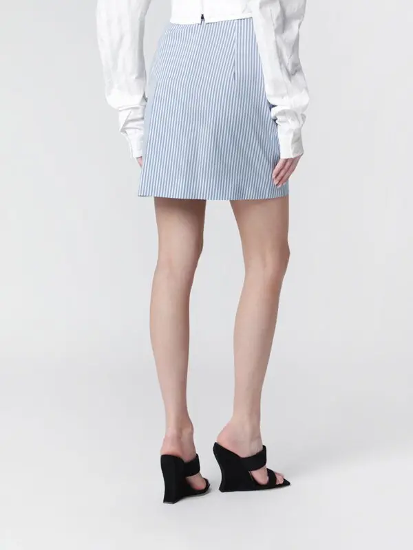 VIVIENNE WESTWOOD Striped Cotton Mini Pencil Skirt - Blue
