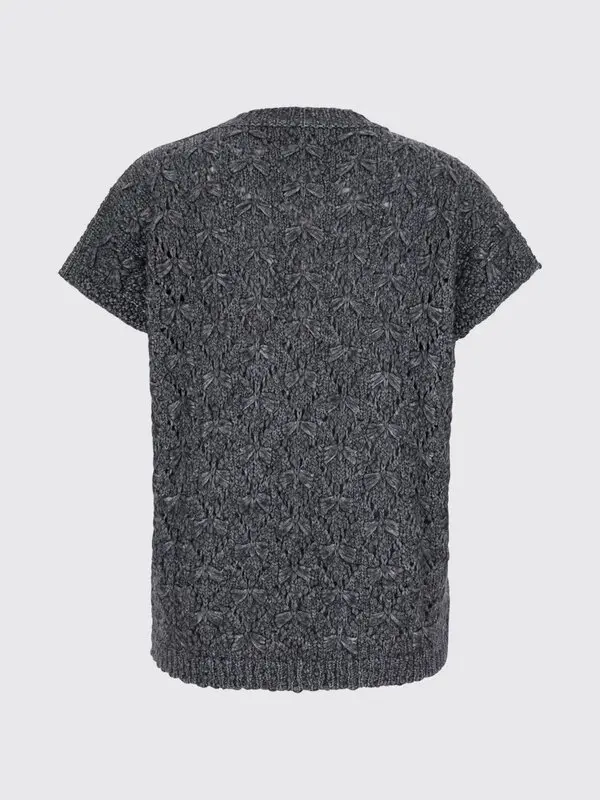 Fabiana Filippi Short-sleeved Crewneck Top - Grey 1