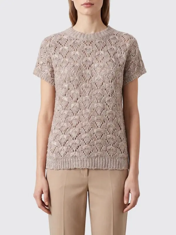 Fabiana Filippi Short-sleeved Crewneck Top - Grey