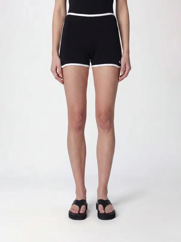 COURREGES High-waisted Cotton Shorts - Black