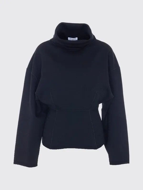 Alaïa Slim-fit Turtleneck Jumper In Silk Blend With Dropped Shoulders