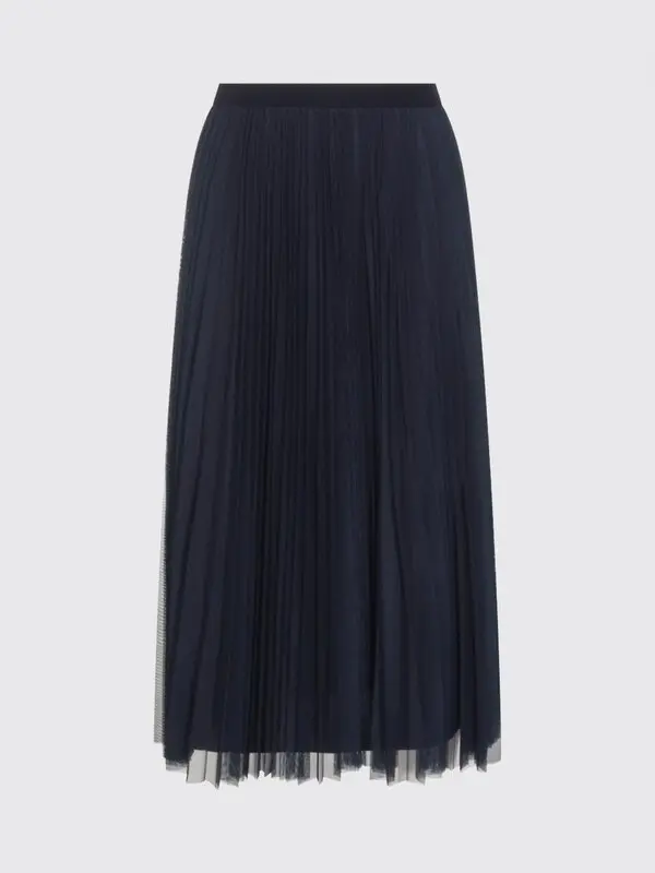 Fabiana Filippi Pleated Crêpe Midi Skirt With Elasticated Waist - Blue
