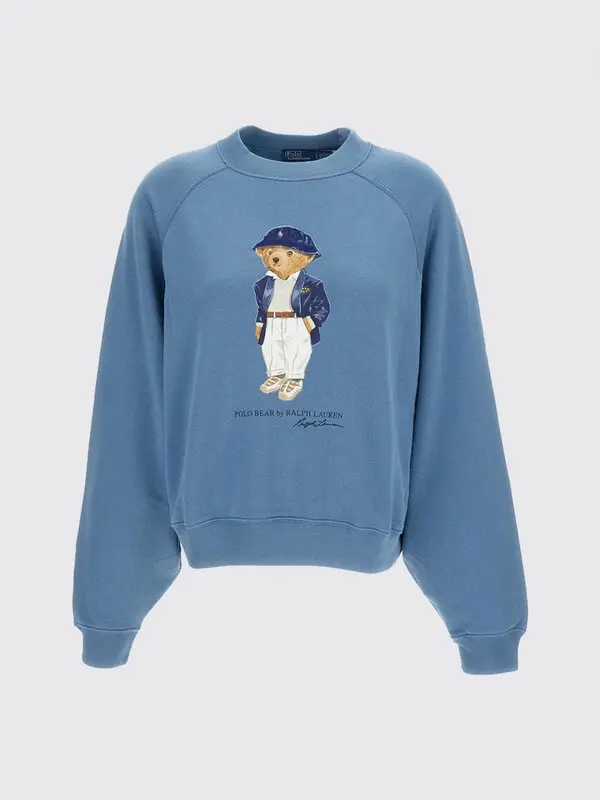 Polo Ralph Lauren Teddy Bear Print Cotton Blend Crewneck Sweatshirt