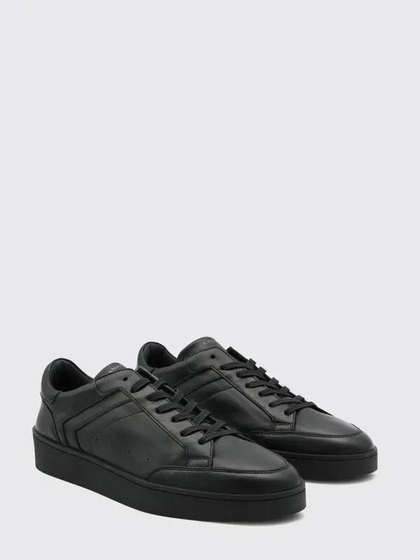 Canali Low-top Leather Trainers - Black