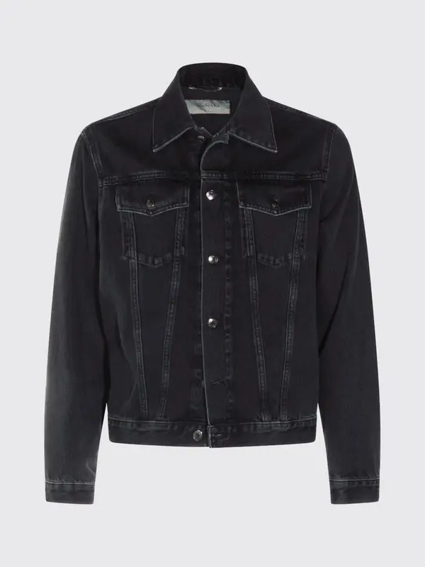 Canali Cotton Denim Shirt Jacket With Patch Pockets