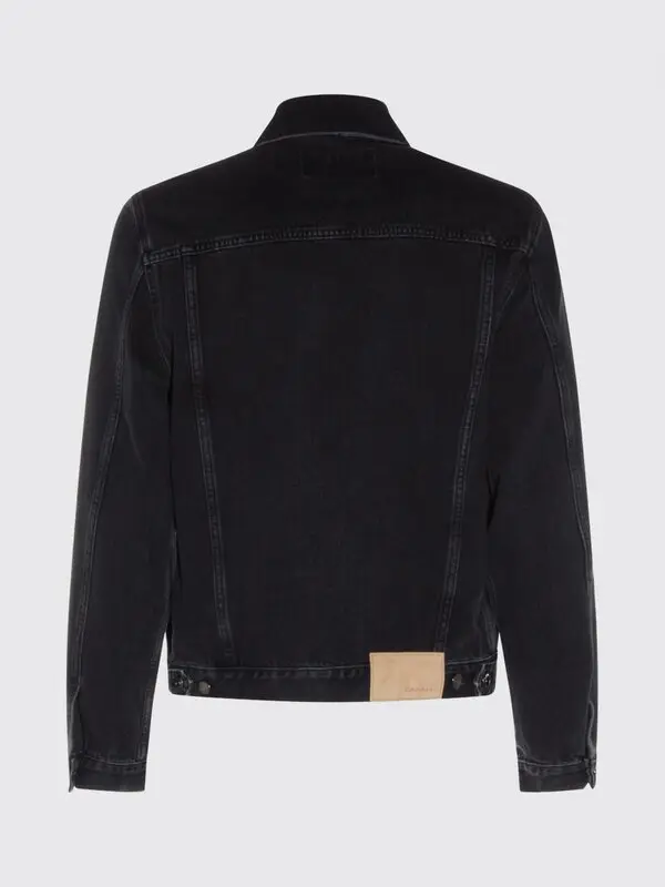 Canali Cotton Denim Shirt Jacket With Patch Pockets