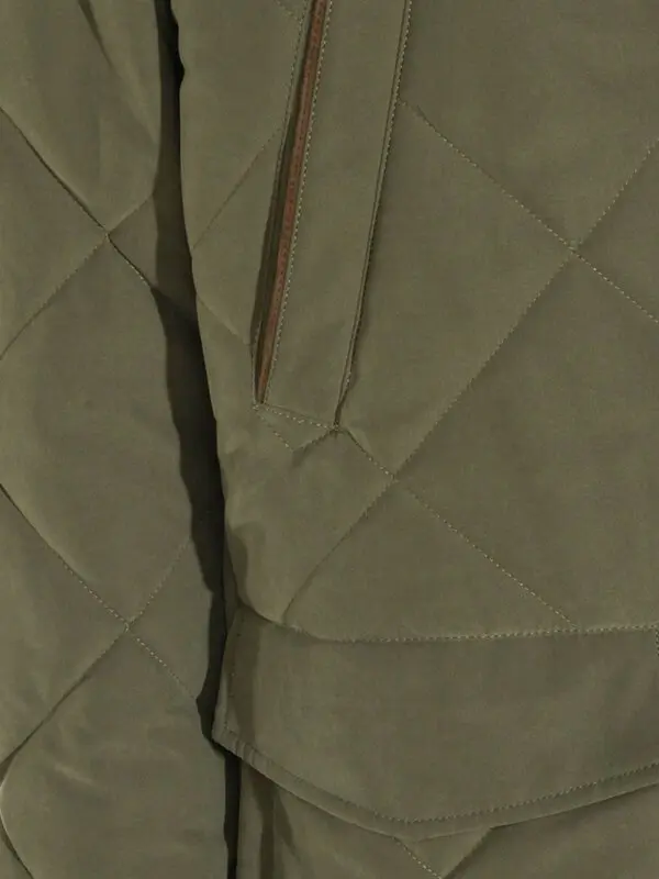Canali Quilted Padded Technical Fabric Jacket With Classic Collar