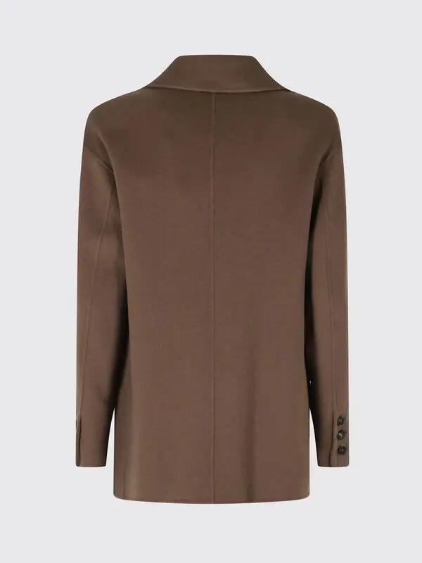 Max Mara Short Single-breasted Coat In Pure Virgin Wool - Gold