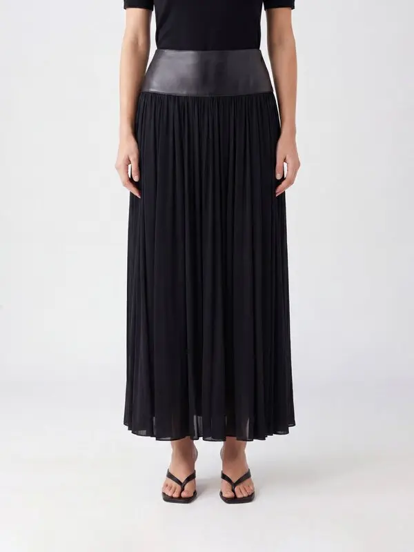 Alaïa Stretch Viscose Midi Skirt - Black