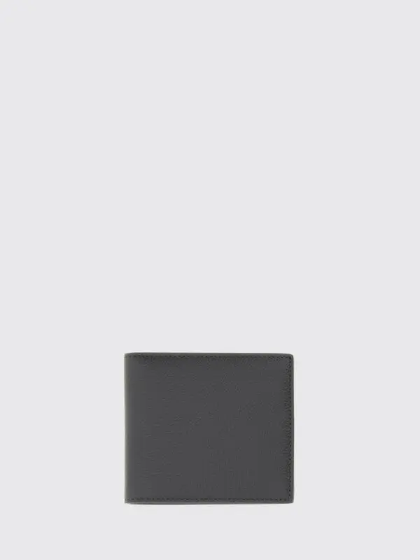 Thom Browne 4-bar Full-grain Leather Bifold Wallet - Grey